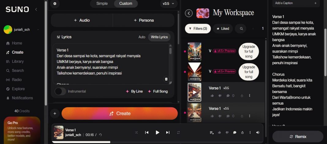 Bikin Lagu Cuma 1 Menit Pakai Suno AI, Begini Cara dan Tahapannya! - WartaBromo