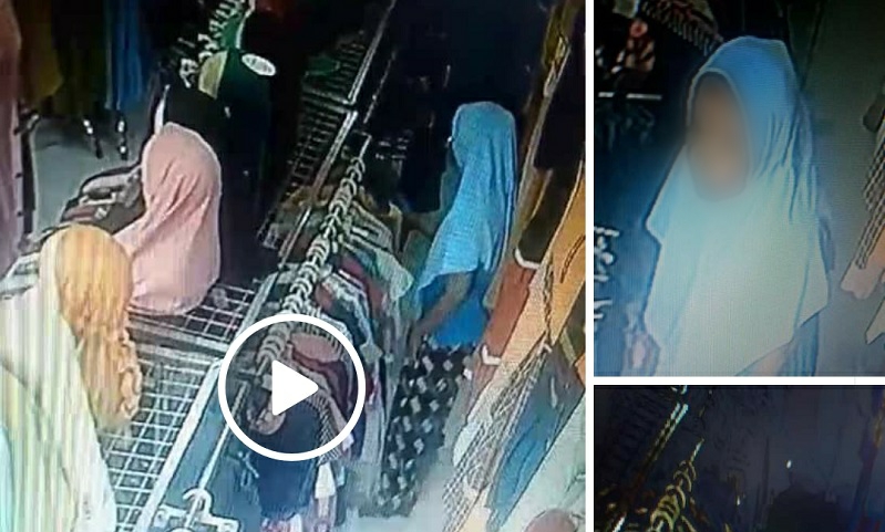 Terekam CCTV, Emak-emak Curi Pakaian di Pasar Leces - WartaBromo
