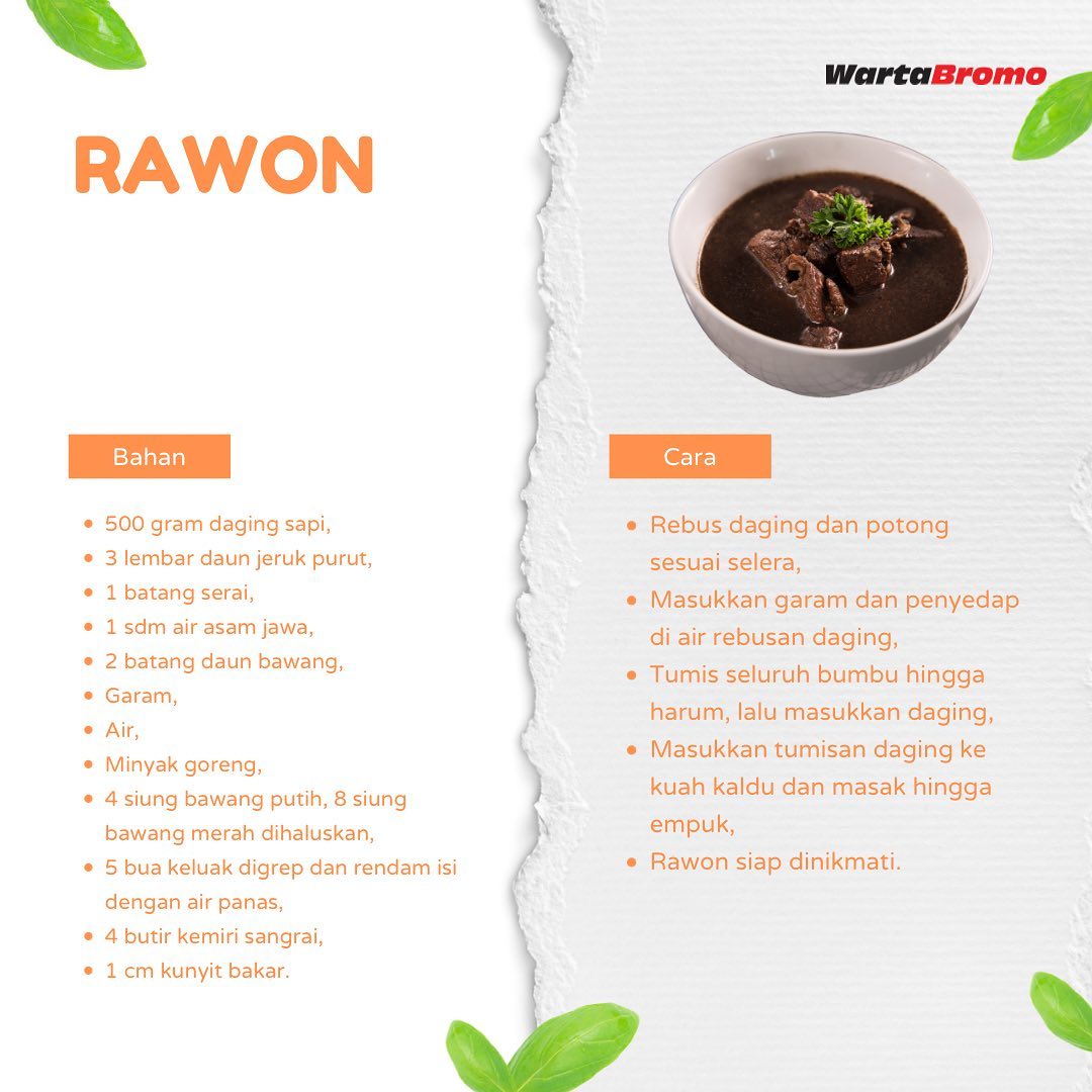 Menu Buka Puasa Anti Ribet, Rawon Daging dan Es Leci - WartaBromo